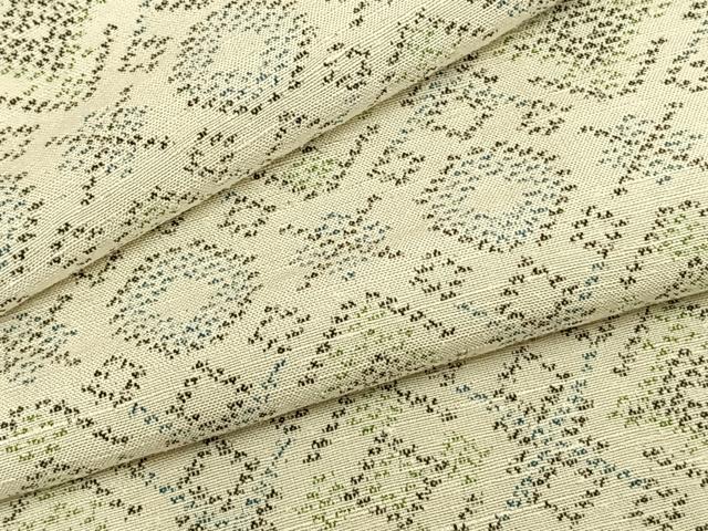 平和屋着物▽上質な紬　単衣　幾何学文　正絹　逸品　AABB2238fy