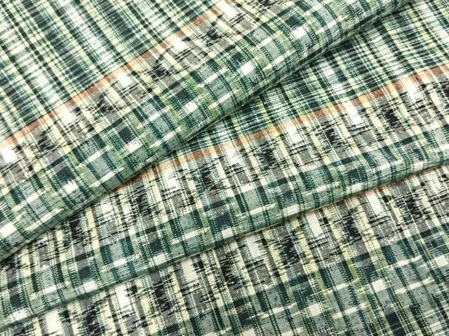 平和屋着物▽上質な紬　単衣　横段文　正絹　逸品　未使用　AABB2259fy