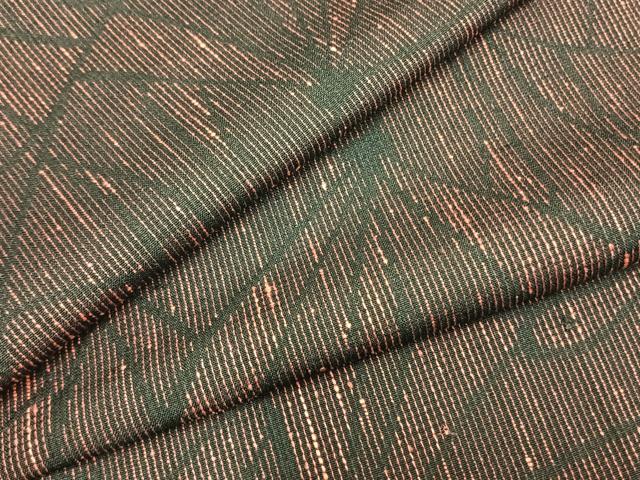 平和屋着物▽上質な紬　単衣　枝葉文　正絹　逸品　未使用　AABB2261fy