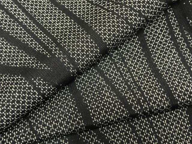 平和屋着物▽上質な紬　単衣　抽象文様　正絹　逸品　AABB2284fy