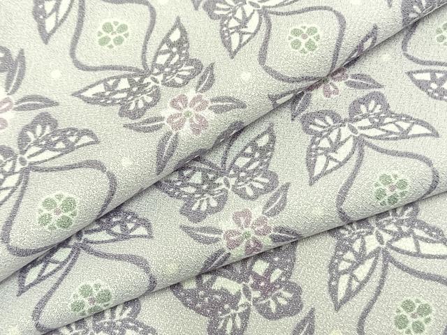 平和屋着物▽小紋　単衣　花蝶文　洗える着物　AABB2285fy