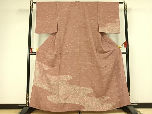 平和屋着物▽訪問着　単衣　流水文　正絹　逸品　未使用　AABB2291fy