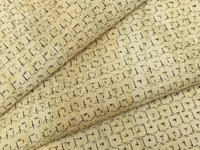 平和屋着物▽上質な紬　単衣　霞文　正絹　逸品　AABB2317fy