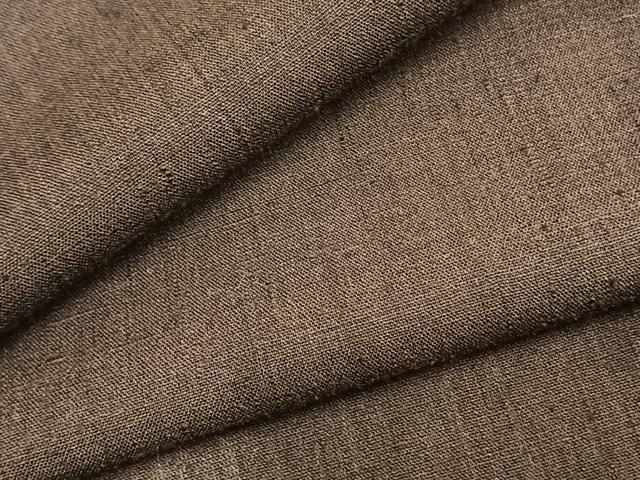 平和屋着物▽上質な紬　単衣　色無地　憲法色　正絹　逸品　AABB2327fy