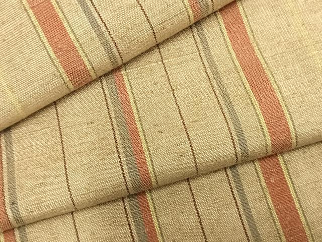 平和屋着物▽上質な紬　単衣　間道　正絹　逸品　未使用　AABB2334fy