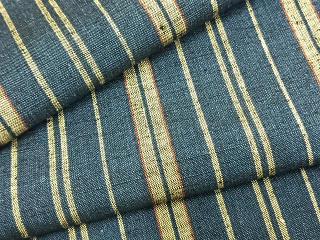 平和屋着物▽上質な紬　単衣　縞　正絹　逸品　AABB2354fy