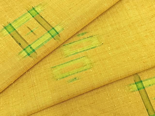 平和屋着物▽上質な紬　単衣　絣柄　正絹　逸品　AABB2377fy