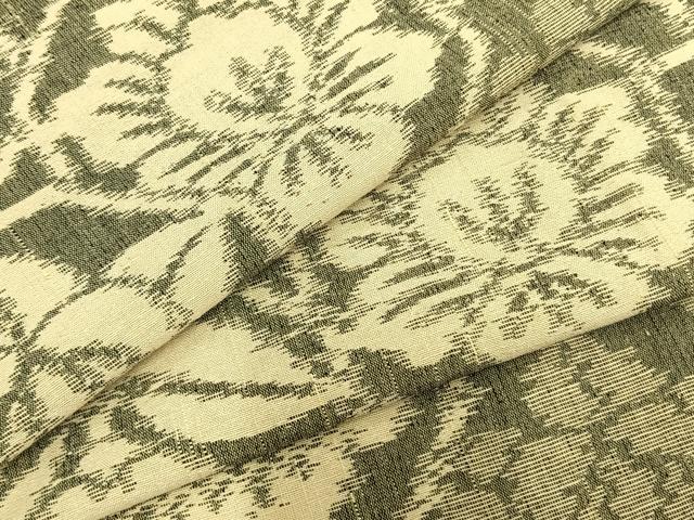 平和屋着物▽上質な紬　単衣　亀甲花文　正絹　逸品　AABB2389fy