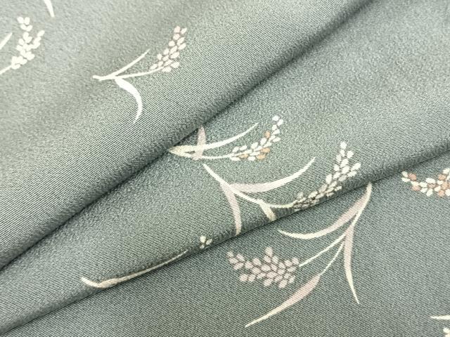 平和屋着物▽上質な小紋　単衣　草花文　正絹　逸品　未使用　AABB2396fy