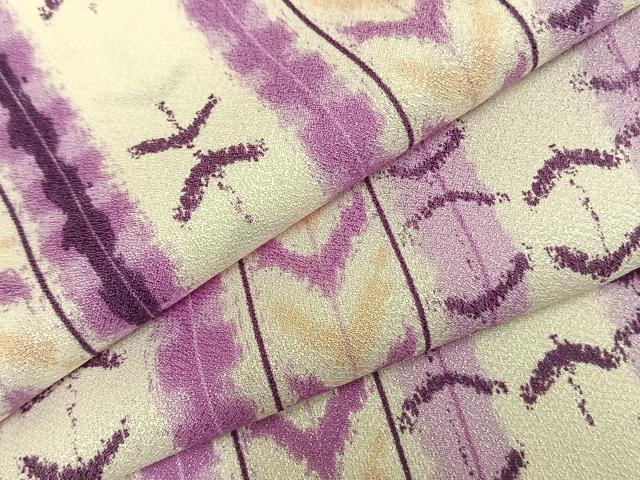 平和屋着物▽小紋　単衣　間道　洗える着物　AABB2430fy