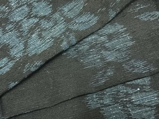 平和屋着物▽上質な紬　単衣　草花文　正絹　逸品　AABB2434fy