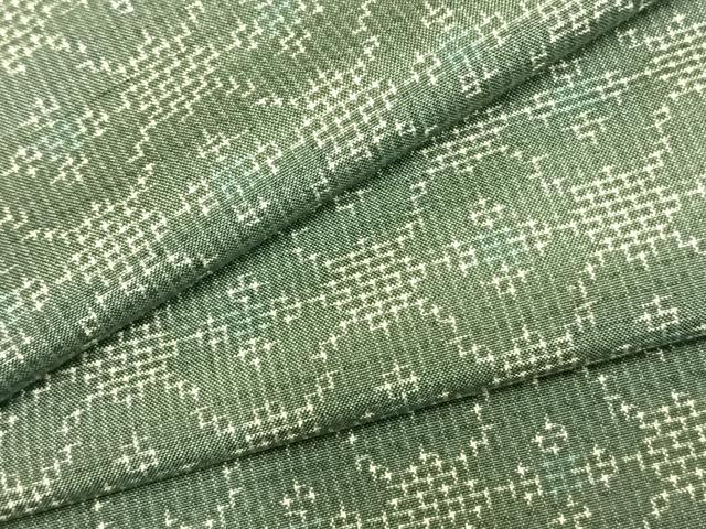 平和屋着物▽本場大島紬　単衣　幾何学花文　正絹　逸品　AABB2438fy