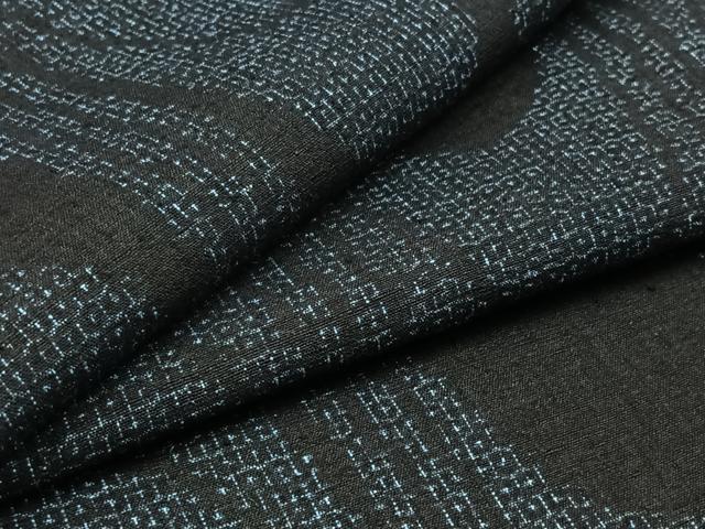 平和屋着物▽結城紬　単衣　80亀甲　壺垂れ文様　正絹　逸品　AABB2442jh