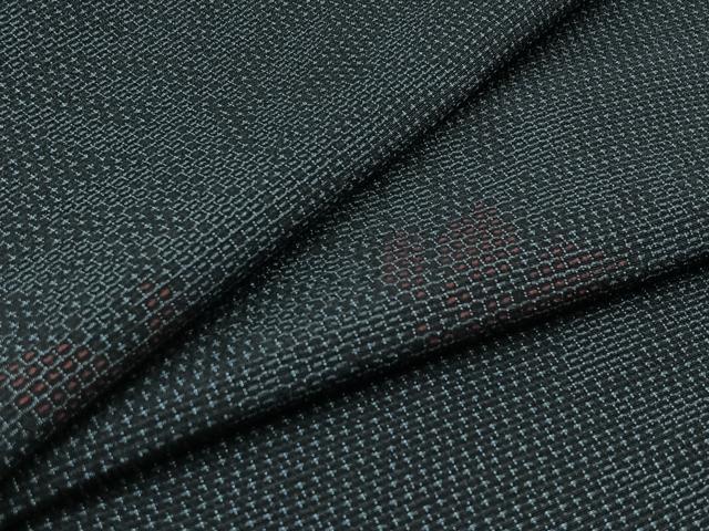 平和屋着物▽本塩沢　単衣　110亀甲　草花文　正絹　逸品　AABB2449jh