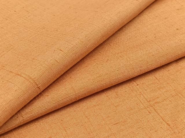 平和屋着物▽上質な紬　単衣　色無地　東雲色　誉志多工芸　正絹　逸品　AABB2462jh