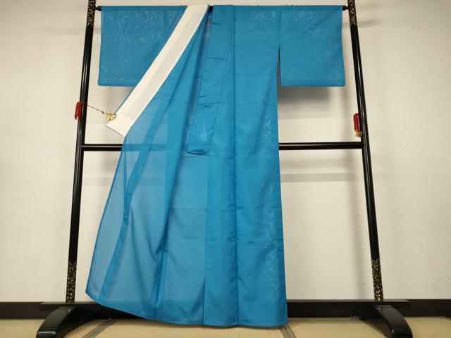 平和屋着物＊夏物 色無地 絽 天色 正絹 逸品 AABB2487jd