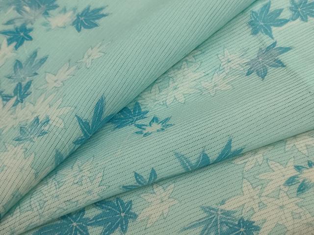 平和屋着物＊夏物　小紋　絽　楓文　正絹　逸品　AABB2500jd