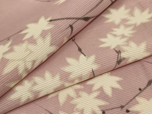 平和屋着物＊夏物　小紋　絽　楓文　正絹　逸品　AABB2502jd