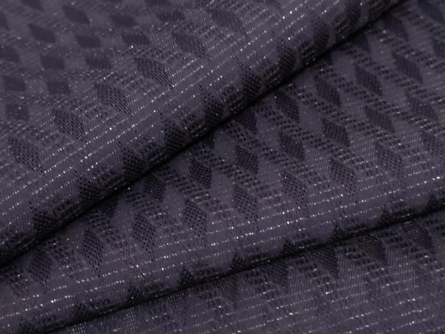 平和屋着物＊夏物　小紋　変わり絽　菱文　銀通し地　正絹　逸品　AABB2503jd