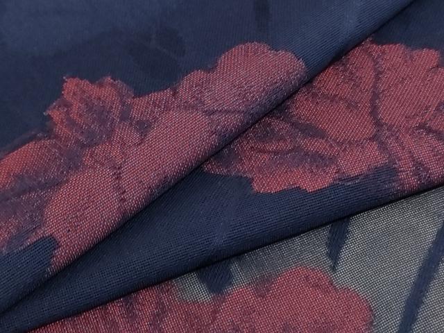 平和屋着物＊夏物　小紋　紗　草花文　正絹　逸品　AABB2509jd