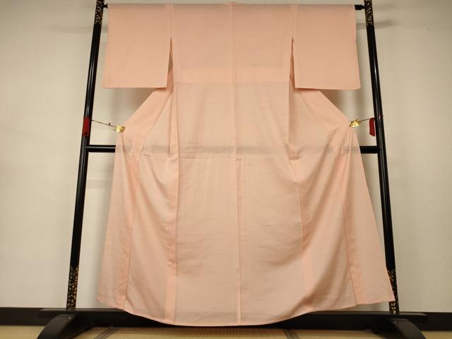 平和屋着物＊夏物　色無地　変わり絽　芝紋紗　洒落柿色　正絹　逸品　AABB2510jd