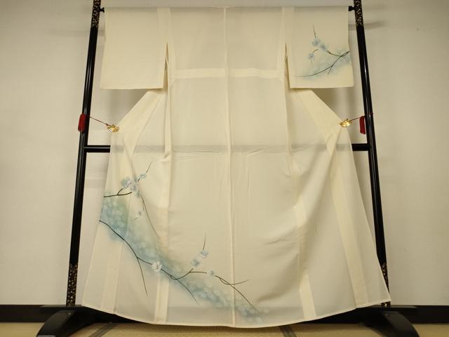 平和屋着物＊夏物　訪問着　絽　枝花文　暈し染め　正絹　逸品　AABB2519jd