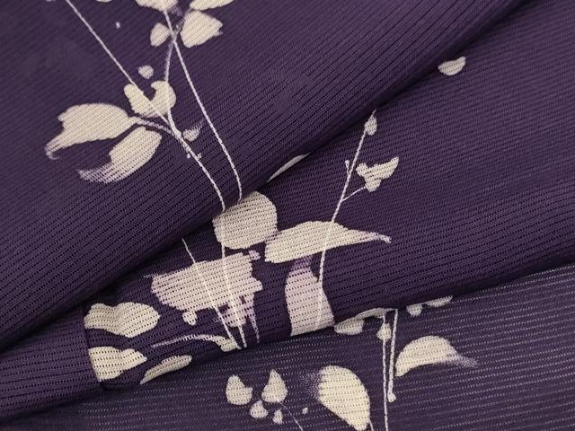 平和屋着物＊夏物　小紋　絽　草花文　正絹　逸品　AABB2520jd