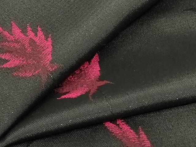 平和屋着物＊夏物　小紋　紗　草花文　銀糸　AABB2522jd