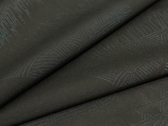 平和屋着物＊夏物　小紋　紗　風景文　正絹　逸品　AABB2543jd