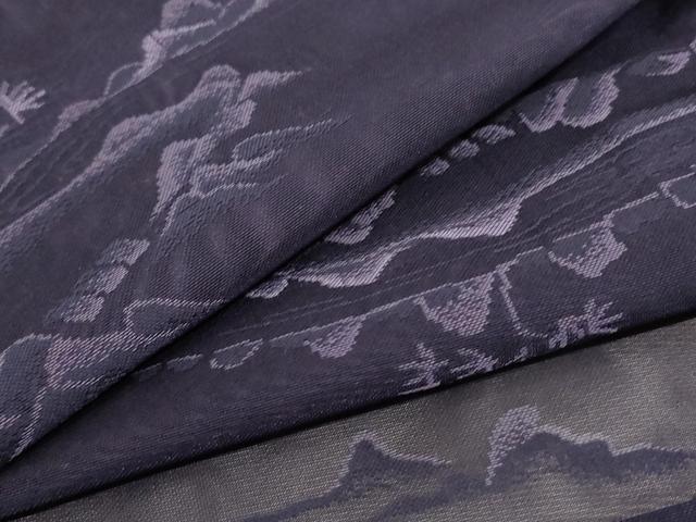 平和屋着物＊夏物　小紋　紗　風景文　正絹　逸品　AABB2548jd