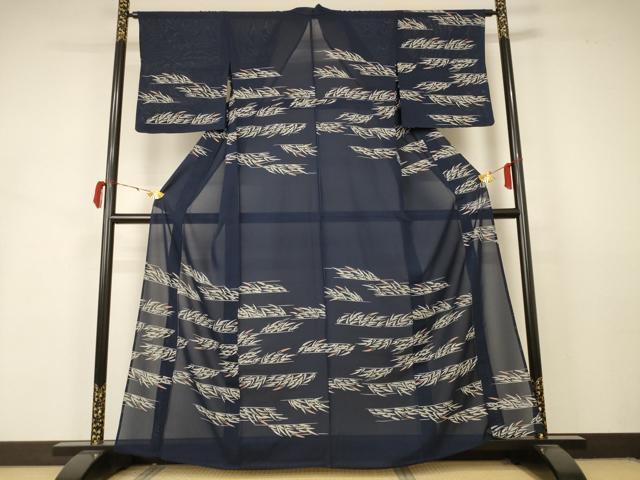 平和屋着物＊夏物　訪問着　絽　草葉文　正絹　逸品　AABB2550jd