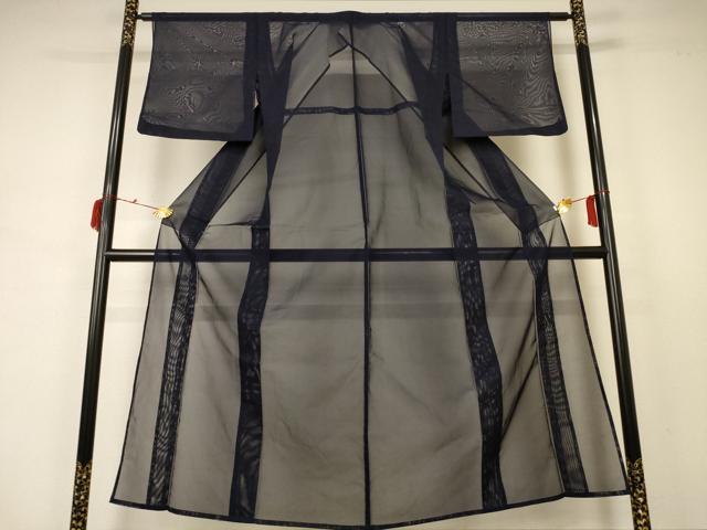 平和屋着物＊夏物　色無地　紗　黒鳶色　正絹　逸品　AABB2557jd