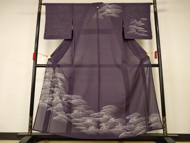 平和屋着物＊夏物　訪問着　絽　立波文　正絹　逸品　AABB2585jd