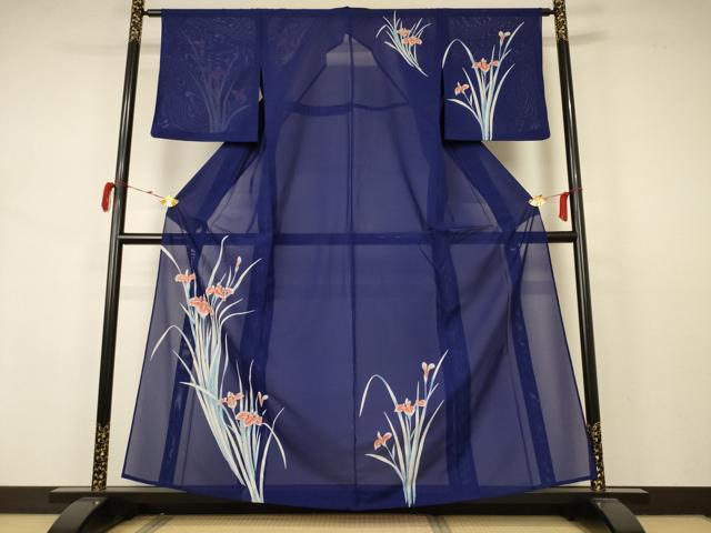 平和屋着物＊夏物　訪問着　絽　草花文　洗える着物　AABB2594jd