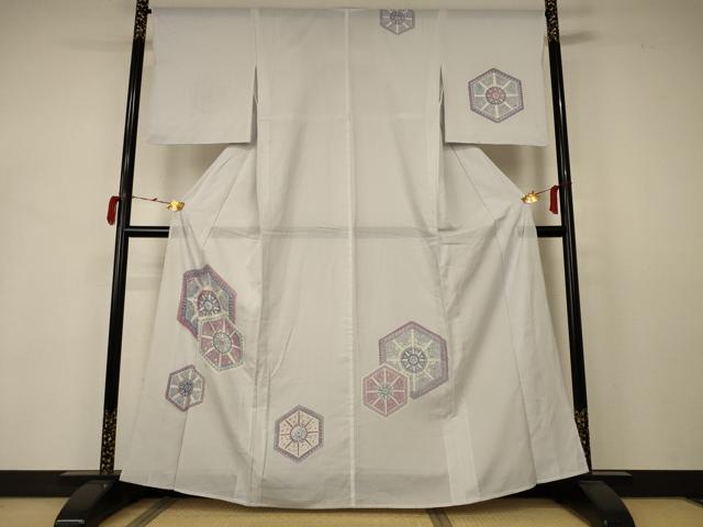 平和屋着物＊夏物　訪問着　絽　正倉院花文　洗える着物　AABB2596jd