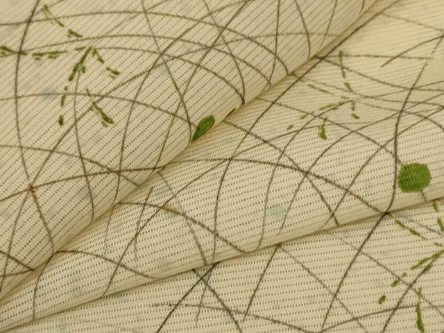 平和屋着物＊夏物　小紋　絽　草葉文　三越扱い　正絹　逸品　AABB2614jd