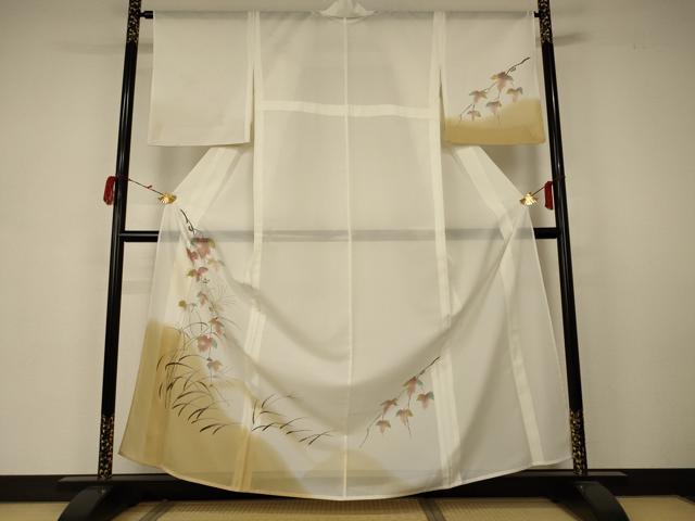 平和屋着物＊夏物　訪問着　絽　蔦の葉文　洗える着物　AABB2626jd