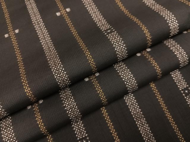 平和屋着物●本場大島紬　一元7マルキ　間道　正絹　逸品　AABB2929ph