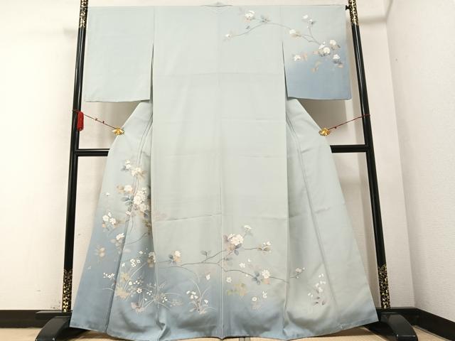 平和屋着物●訪問着　友禅　作家物　枝花文　鈴乃屋扱い　正絹　逸品　AABB2932ph
