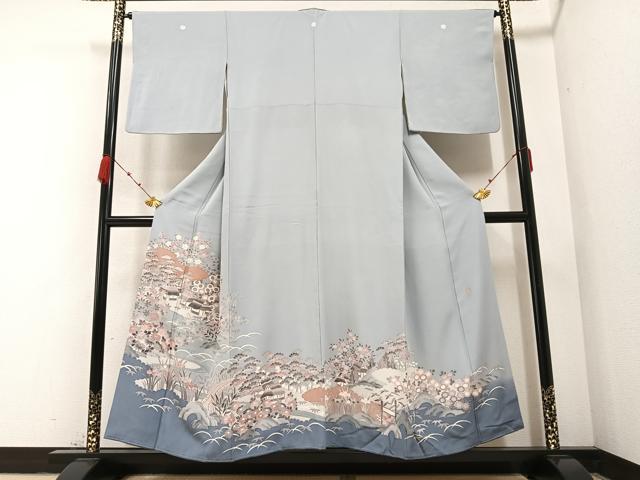 平和屋着物●本加賀友禅作家　押田正義　色留袖　風景草花文　暈し染め　正絹　逸品　AABB2936ph