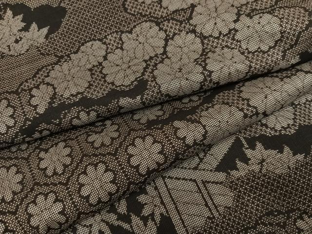 平和屋着物●本場大島紬　カタス9マルキ　亀甲草花文　正絹　逸品　AABB2943ph