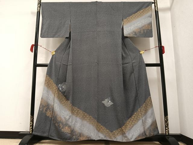 平和屋着物●訪問着　刺繍　草花亀甲文　暈し染め　金銀彩　正絹　逸品　AABB2948ph