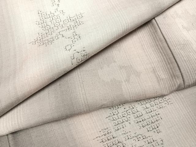 平和屋着物●結城紬　飛び亀甲柄　蔦の葉間道　正絹　逸品　未使用　AABB2972ph