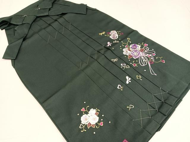 平和屋着物●行灯袴　刺繍　舞花文　金糸　洗える着物　未使用　AABB2984ph