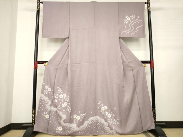 平和屋着物●訪問着　絞り　舞花文　金彩　正絹　逸品　AABB3176ck