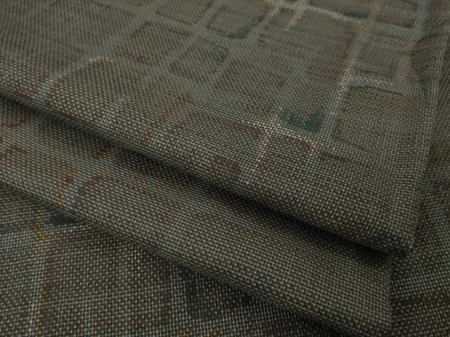 平和屋着物●本場大島紬　カタス7マルキ　変わり格子　正絹　逸品　AABB3190ck