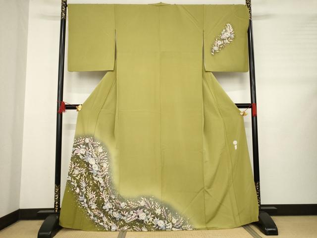 平和屋着物●越後十日町の一流染匠　桐屋・翠山工房　訪問着　辻が花　流水花文　暈し染め　正絹　逸品　AABB3198ck