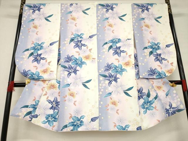 平和屋着物●小振袖　二尺袖　百合　洗える着物　AABB3204ck