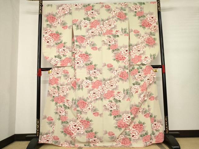 平和屋着物●小振袖　二尺袖　舞花文　洗える着物　AABB3233ck