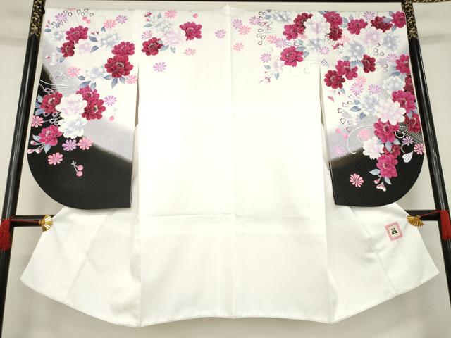 平和屋着物●「anan」ブランド　小振袖　二尺袖　刺繍　舞花文　暈し染め　銀彩　洗える着物　AABB3237ck